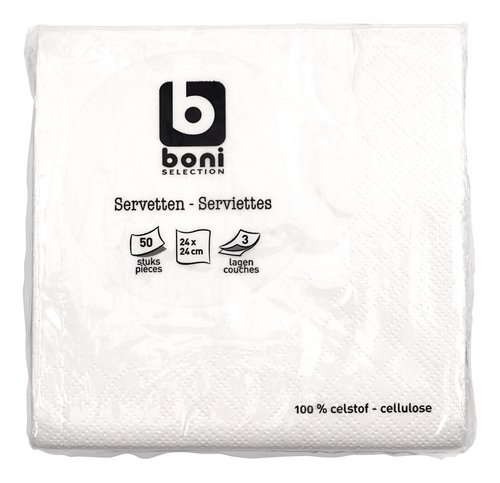 BONI Servet wit 24cm | Colruyt