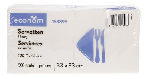 ECONOM servet wit 33x33cm bestellen | Colruyt