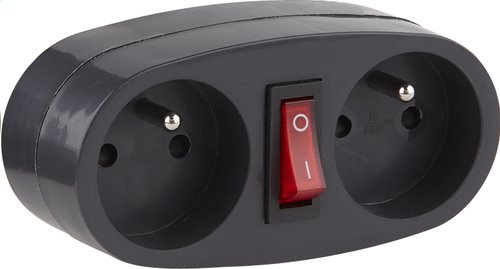 CHACON domino+interr. 2x16A anthracite commander | Colruyt