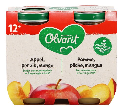OLVARIT pomme pêche mangue 12m+ commander | Colruyt