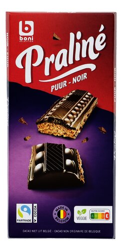 BONI Chocolat noir pral. fairtrade commander | Colruyt
