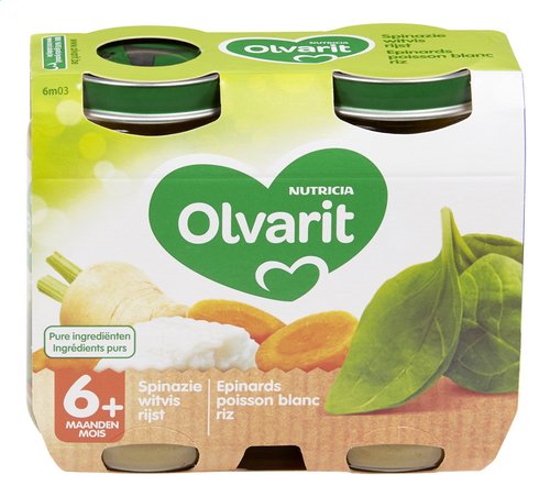 OLVARIT épinards poisson riz 6m+ commander | Colruyt