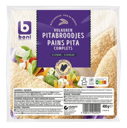 BONI pitta volkoren 5st bestellen | Colruyt