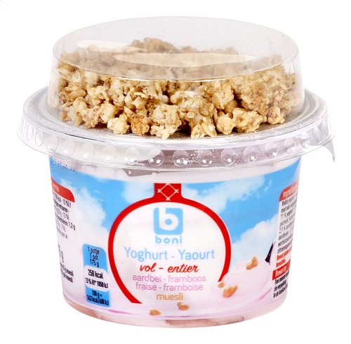 BONI yoghurt aardbei-framb muesli | Colruyt