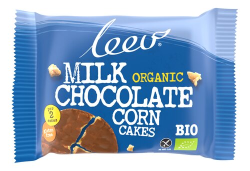 LEEV maiswafels melkchocolade bio | Bio-Planet, jouw biosupermarkt